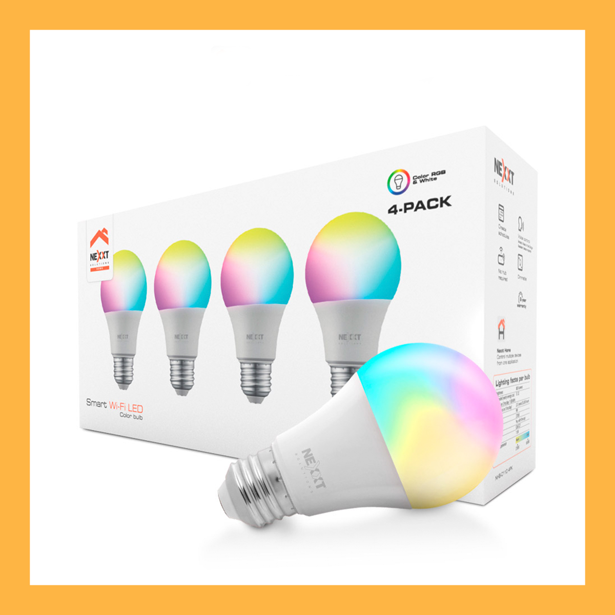 Nexxt Solutions Connectivity – Light Bulb – A19 RGB 110V 4PK – Systi